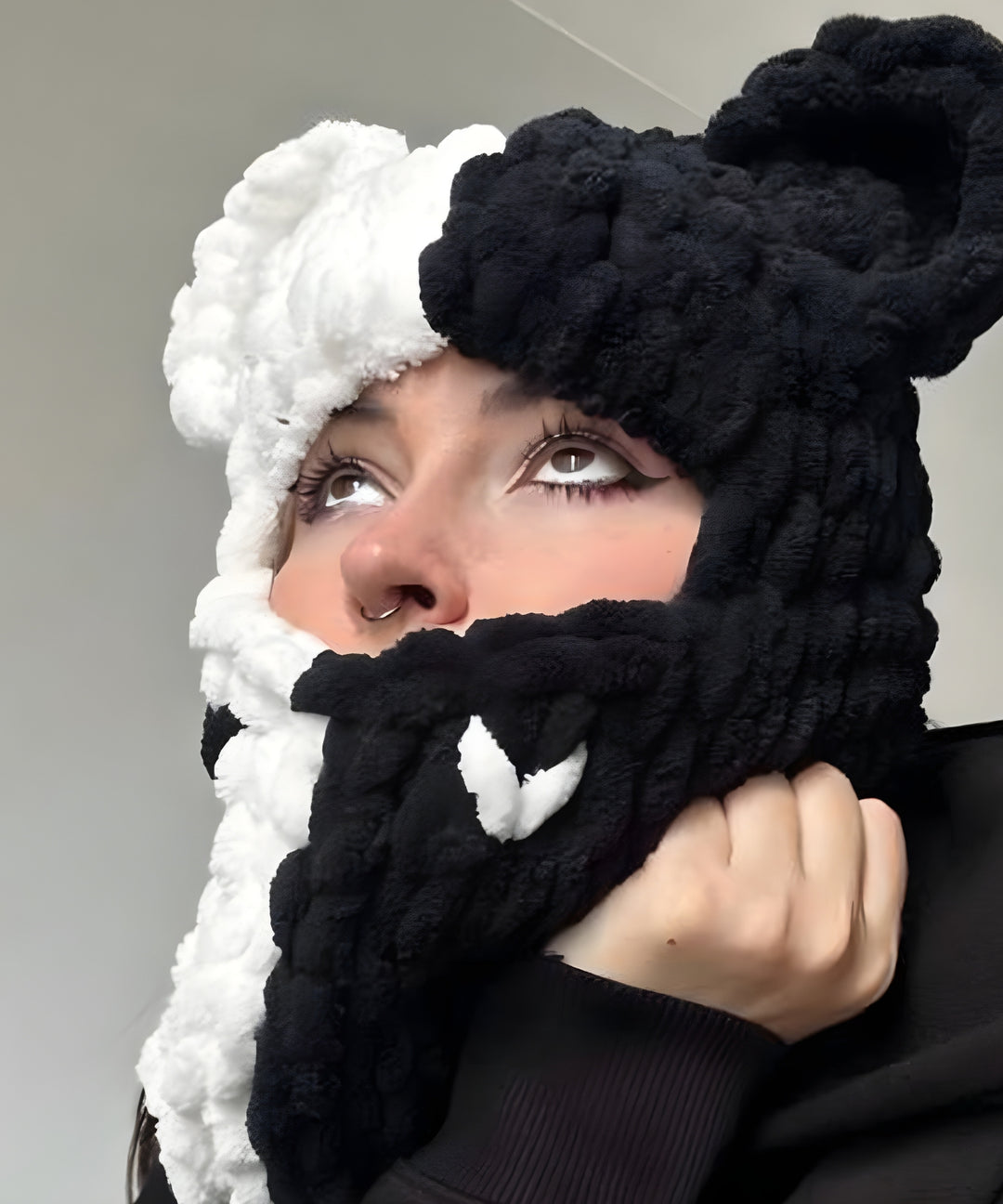 Shop Y2K Bear Ear Puffy Balaclava - Y2KVIBE – Y2K VIBE